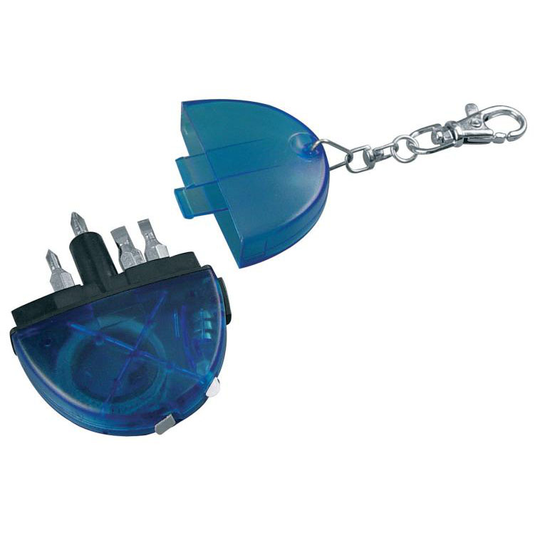 Mini tool set key ring, 4 different screwdrivers, 1 meter tape m ...