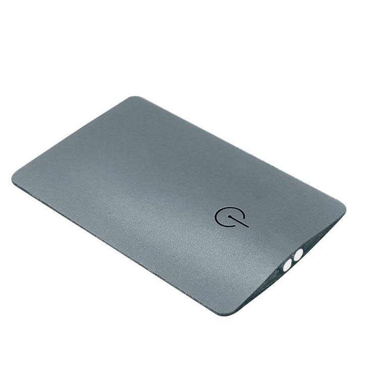 Ultra thin torch in a silver credit card shape with 2 white LED ...
